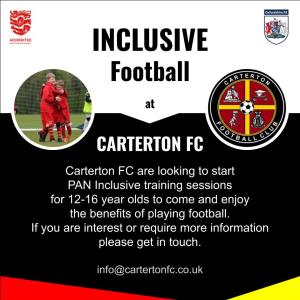 CFC - Inclusive Football - 12-16 years old - Carterton Football Club
