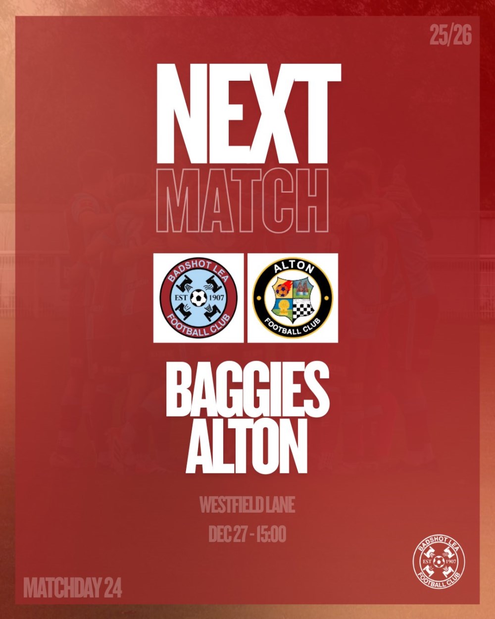 BAGGIES AT HOME TO ALTON ON SATURDAY - Badshot Lea Football Club