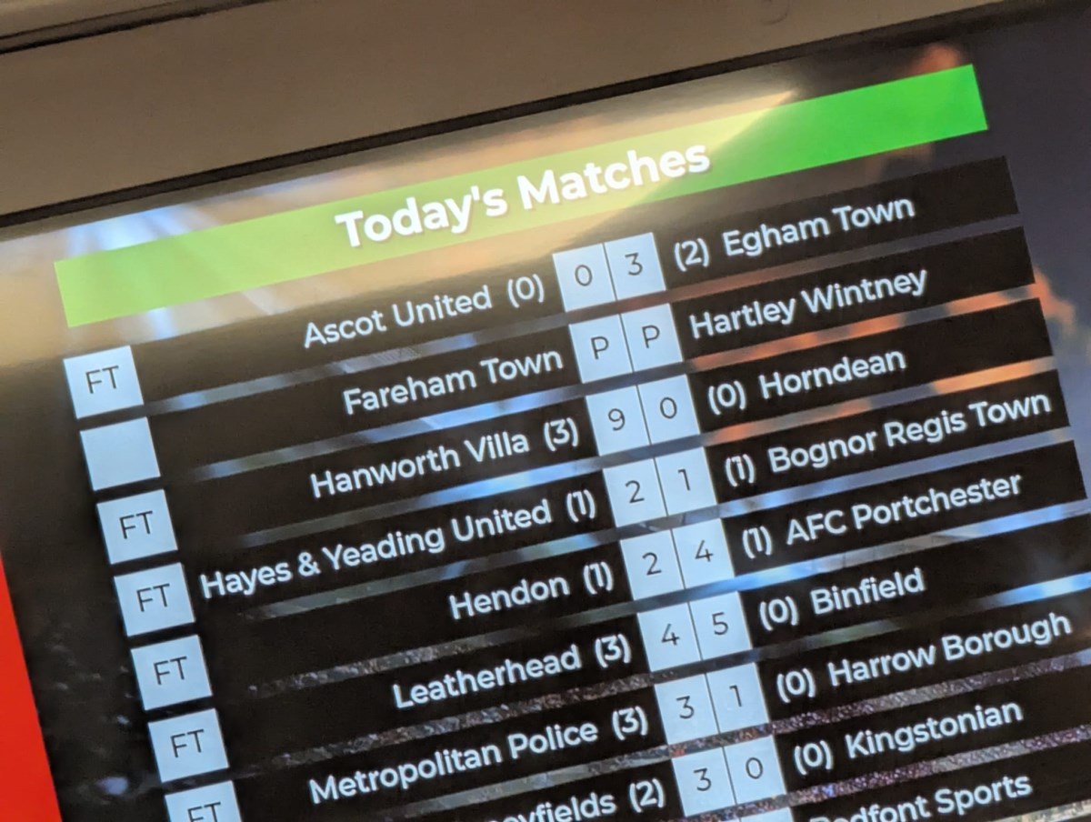 Hanworth Villa First 9–0 Horndean - Match Report - Hanworth Villa FC