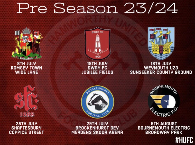 Reserves Pre Season Fixtures - Hamworthy United FC