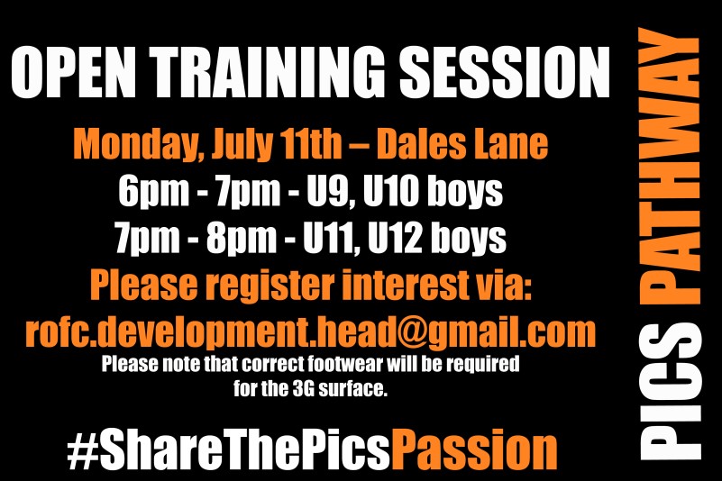 PICS PATHWAY: OPEN TRAINING SESSION FOR U9 U10 U11 U12 BOYS COMING UP ...