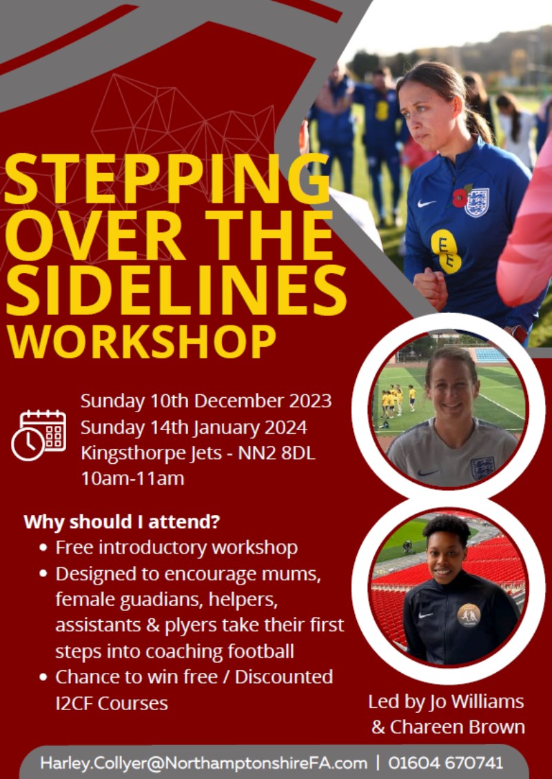 Free Stepping Over the Sidelines Workshop for Women - Brixworth Juniors ...
