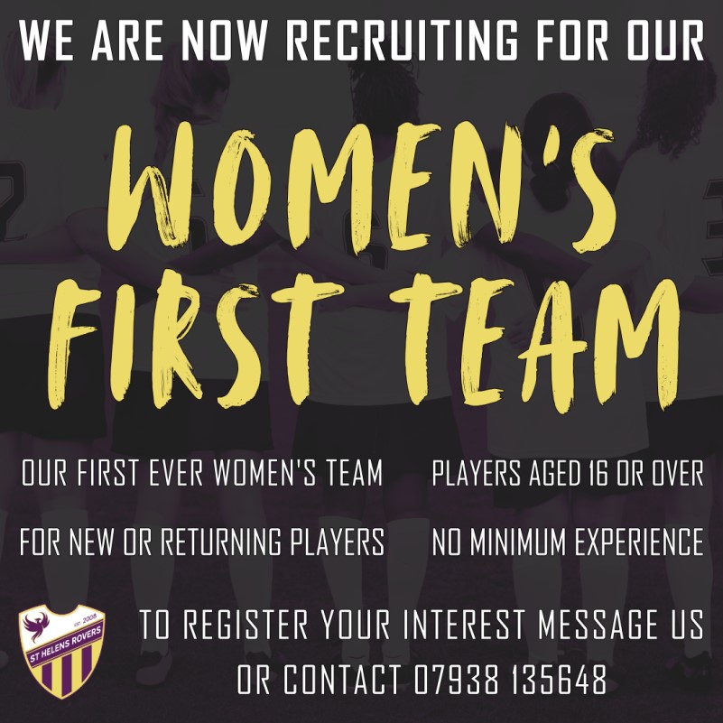 St Helens Rovers Football Club, Applications Open - Women's First Team