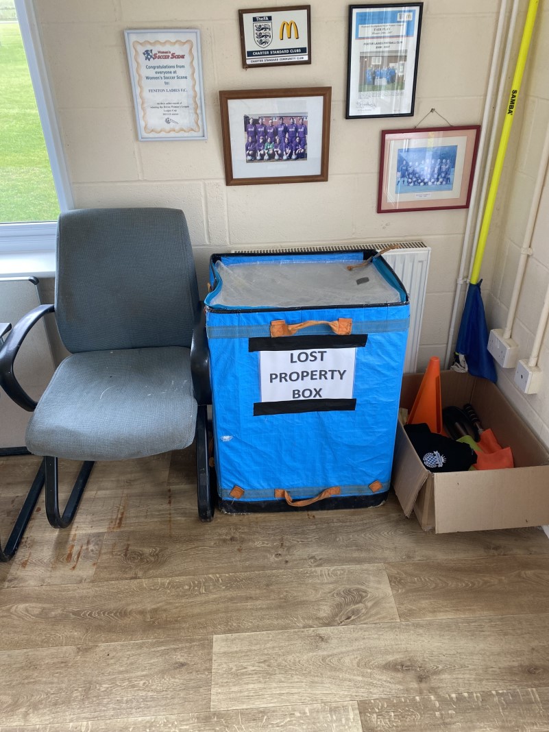 Lost Property Box at Feniton Football Club - Feniton Youth Football Club