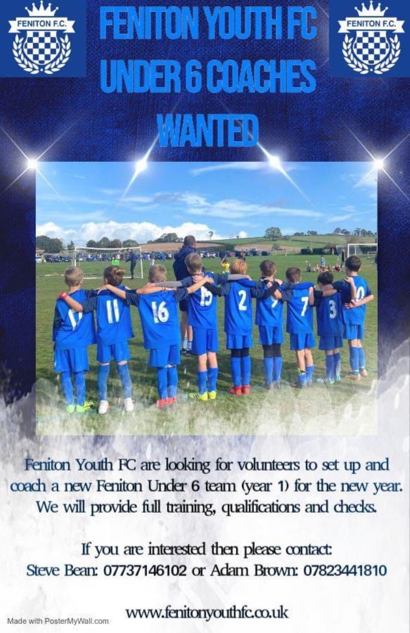 New Under 6 Coaches wanted! - Feniton Youth Football Club