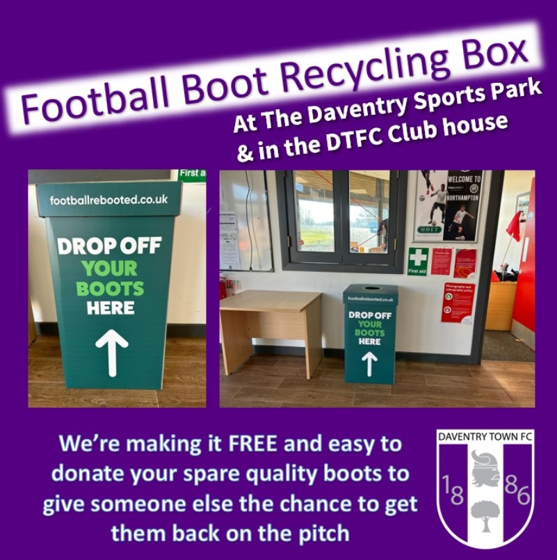Football Boot Recycling Box - Daventry Town