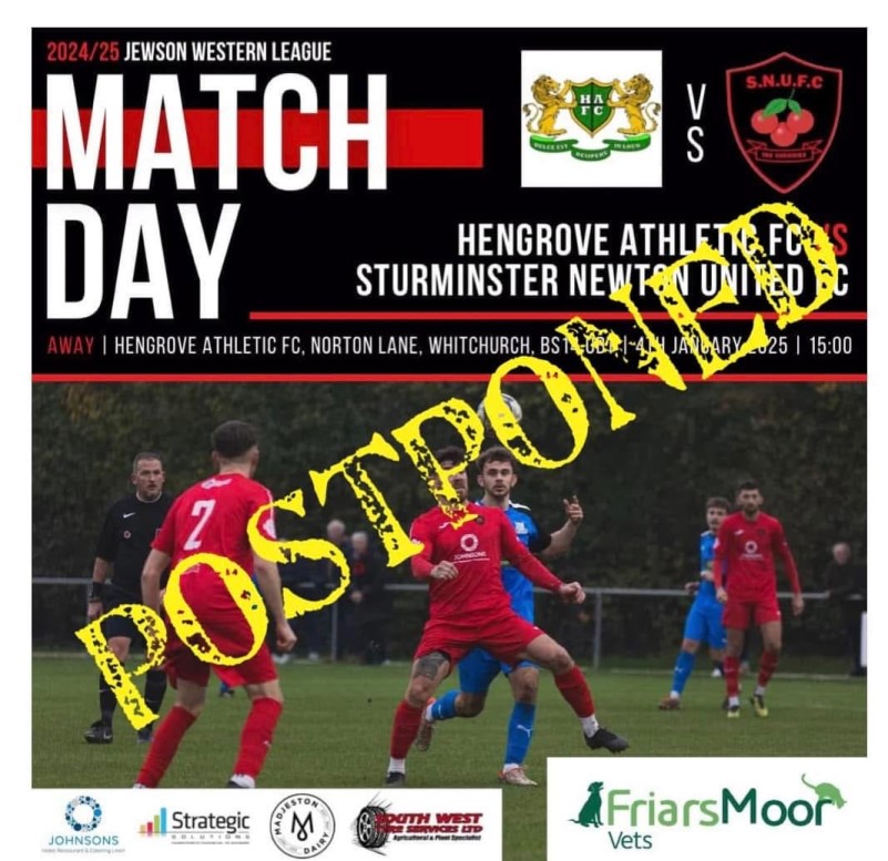 Matches off first weekend of 2025 - Sturminster Newton United FC