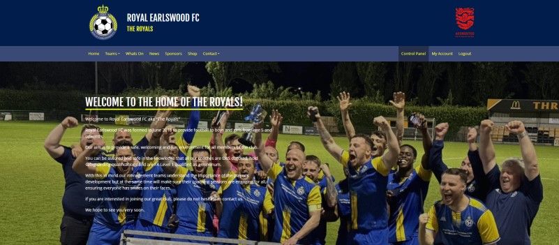 Royal Earlswood FC, New website!