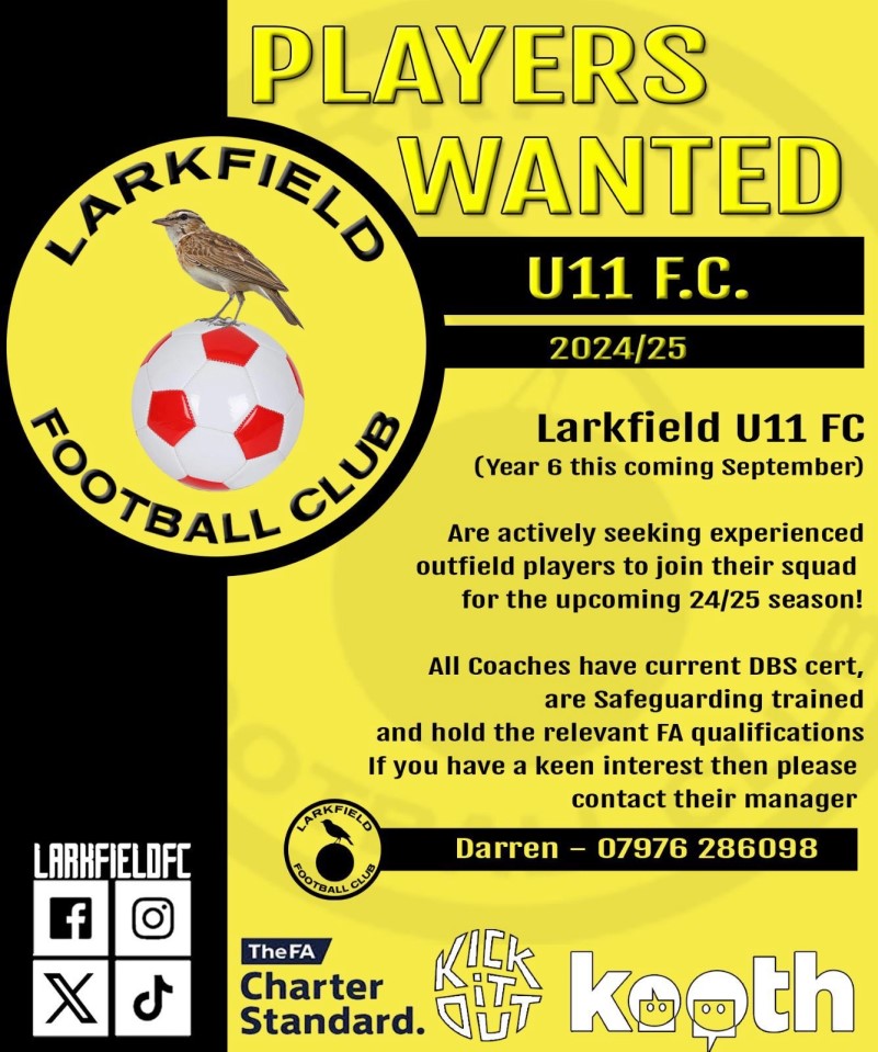PLAYERS WANTED - Under 11 FC - Larkfield Football Club