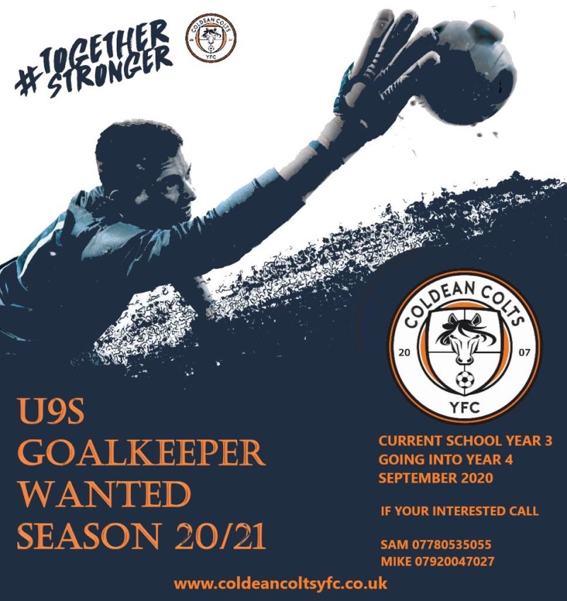 Coldean Colts YFC, U9's SEASON 20/21 Looking for a new Goalkeeper