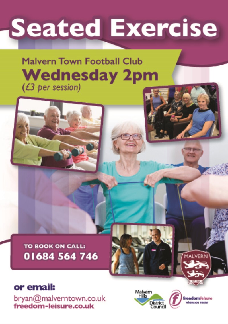 COMMUNITY: SEATED EXERCISE SESSIONS - Malvern Town FC