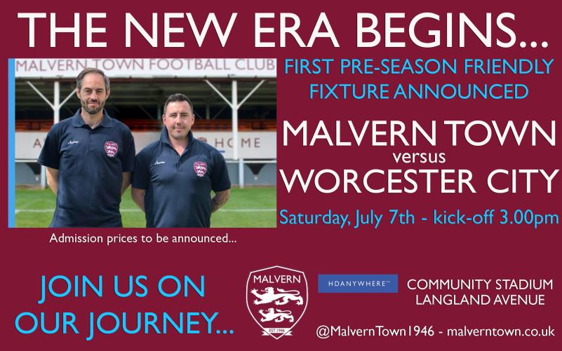 PRE-SEASON: First friendly fixture announced - Malvern Town FC