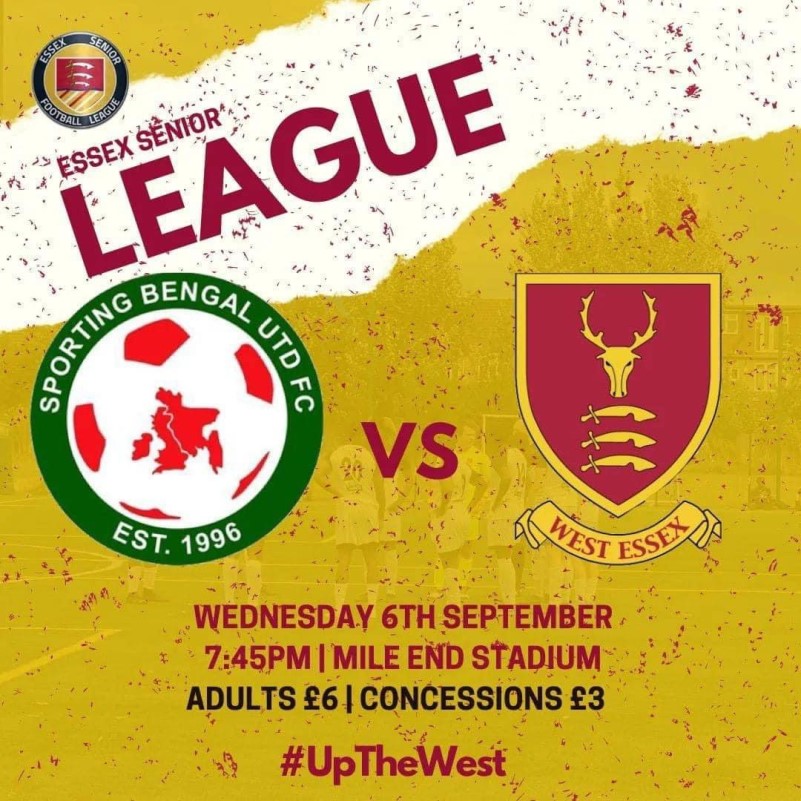 West Essex FC, SPORTING BENGAL AWAY FIXTURE INFO