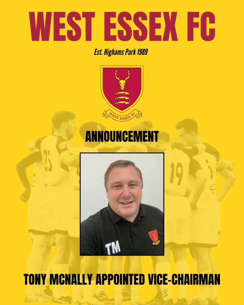 Announcement - Congratulations Tony - West Essex FC