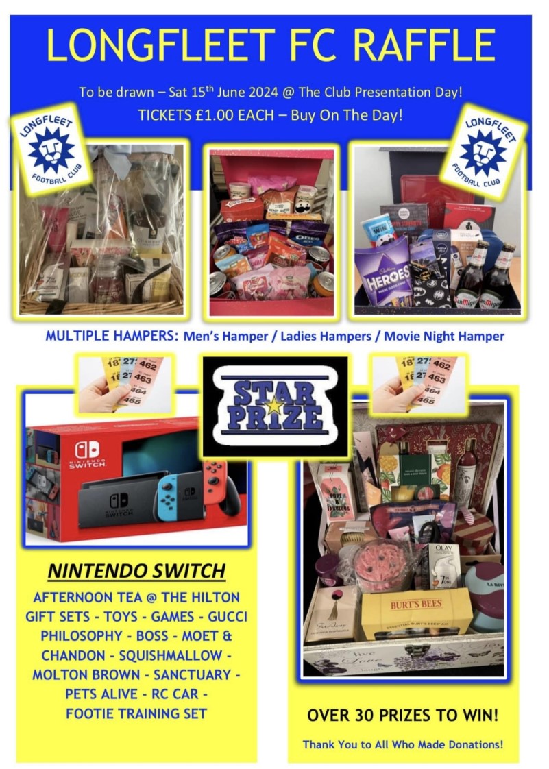Longfleet FC Raffle - Sat 15th June 2024 - Longfleet FC