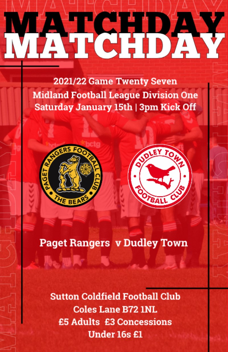 2021/22 Match Preview - Paget Rangers (A) - DUDLEY TOWN FC