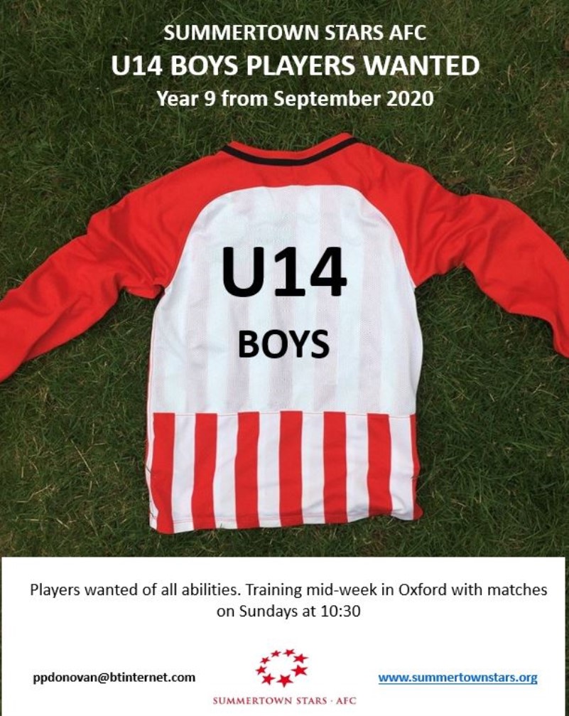 Boys U14 Players Wanted - Summertown Stars AFC