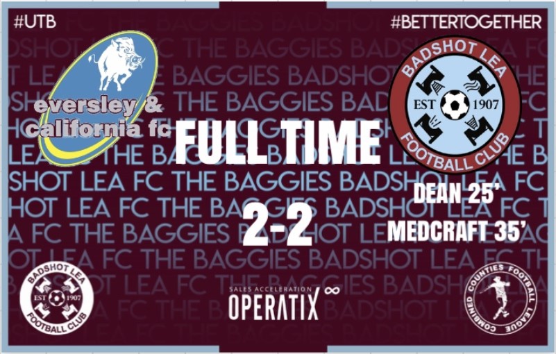 EVERSLEY & CALIFORNIA 2-2 BADSHOT LEA - Badshot Lea Football Club