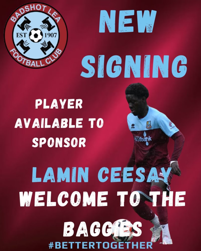NEW SIGNING - LAMIN CEESAY - Badshot Lea Football Club