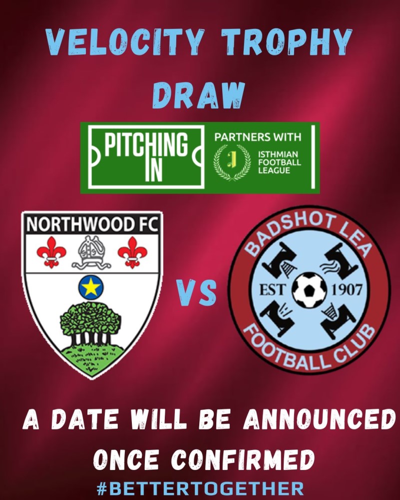 VELOCITY TROPHY ROUND 3 DRAW MADE - Badshot Lea Football Club