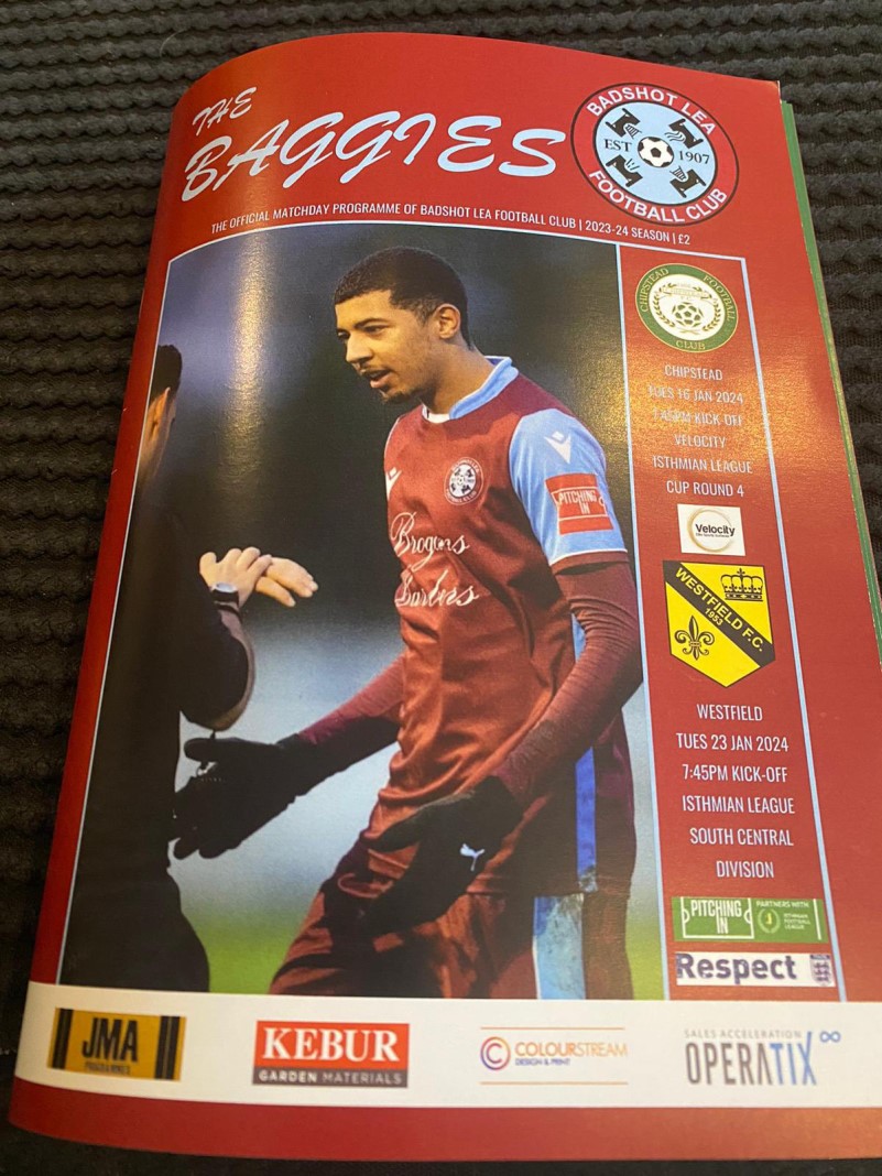 Badshot Lea Football Club, FREE MATCHDAY PROGRAMME TONIGHT AT THE TURNSTILE