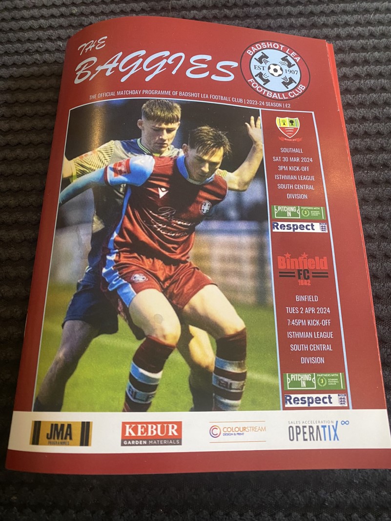 EASTER MATCHDAY PROGRAMME PREVIEW - Badshot Lea Football Club