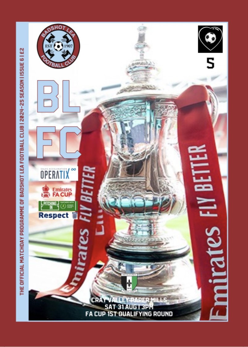 FA CUP MATCHDAY PROGRAMME PREVIEW - Badshot Lea Football Club