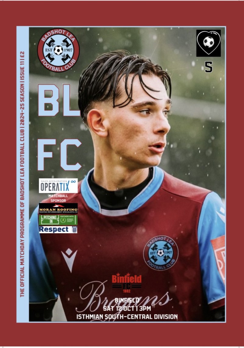 BINFIELD MATCH DAY PROGRAMME PREVIEW - Badshot Lea Football Club