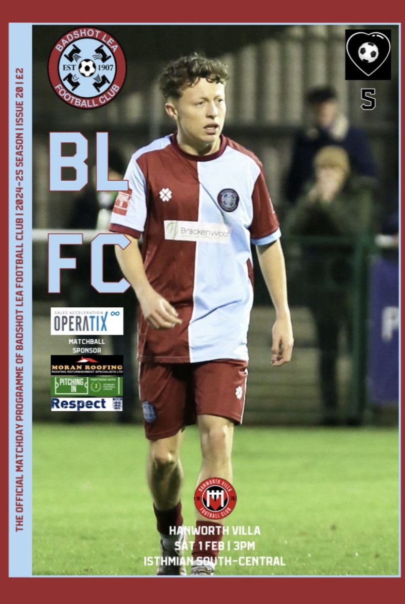 Badshot Lea Football Club, HANWORTH MATCHDAY PROGRAMME PREVIEW