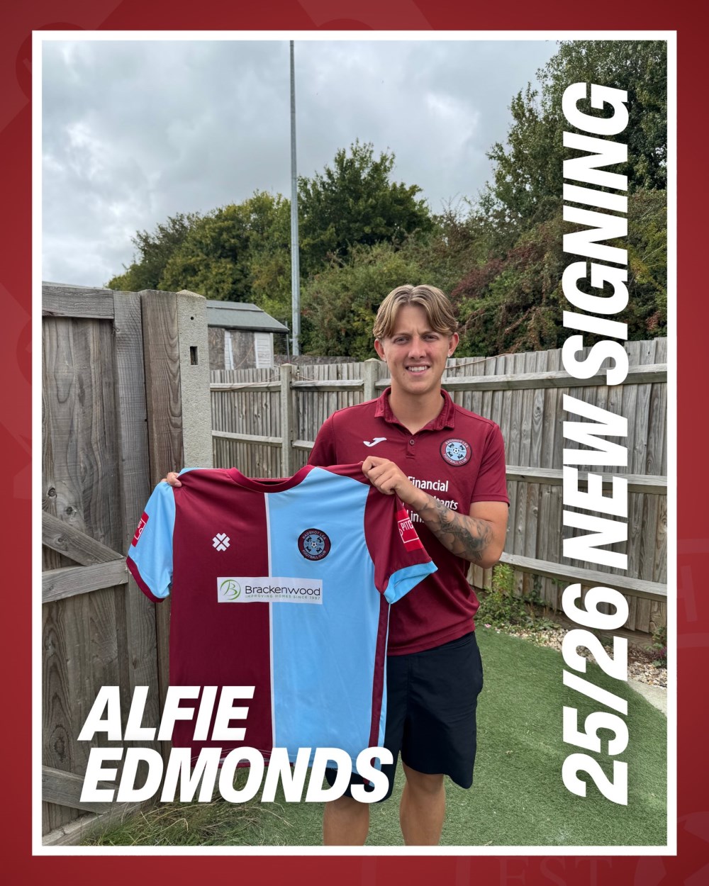 NEW SIGNING - ALFIE EDMONDS - Badshot Lea Football Club