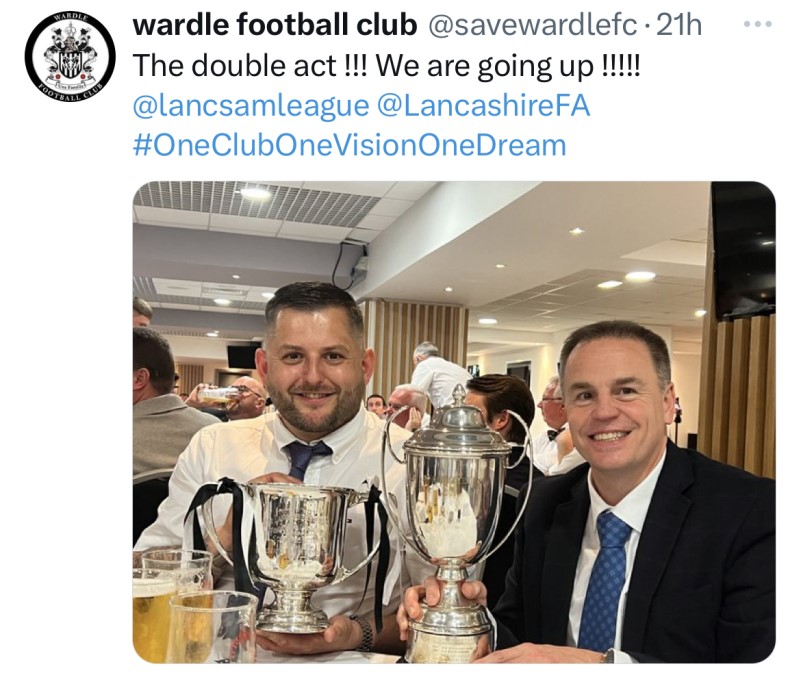 Wardle FC, Wardle win promotion to LAL div 1