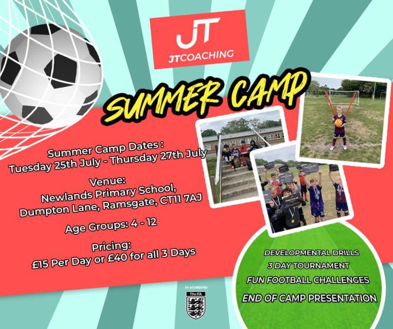 JT Coaching Summer Camp - Ramsgate Youth Football Club