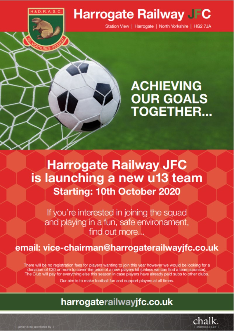 Harrogate Railway JFC launches new U13 team - Harrogate Railway ...