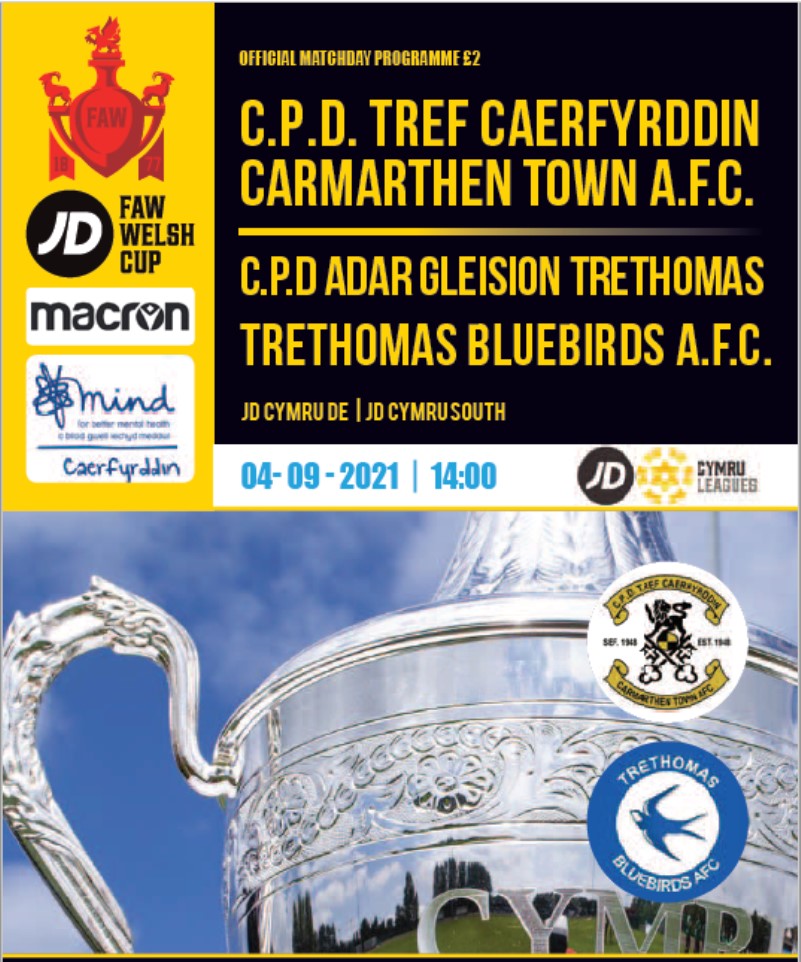 Carmarthen Town AFC vs Trethomas Bluebirds 04/09 Digital Programme ...