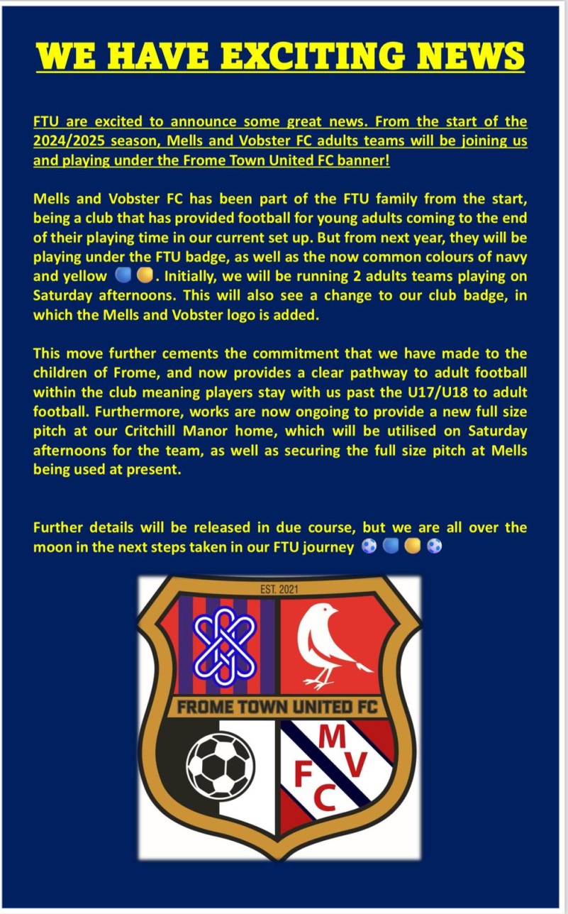 Welcome to the official website of Frome Town United | Frome, Somerset