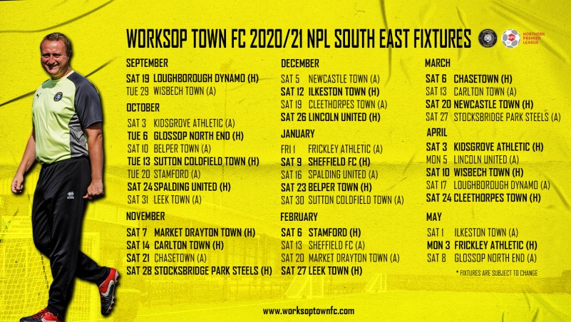 20/21 Fixtures Released - Worksop Town FC
