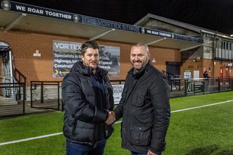 VORTEX CONSTRUCTION MANAGEMENT SPONSOR STAND - Worksop Town FC