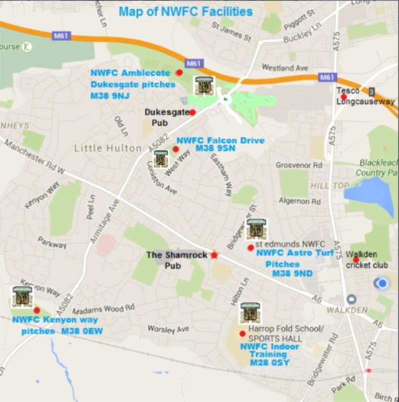 NW current Facilities including Postcodes - NORTH WALKDEN FC