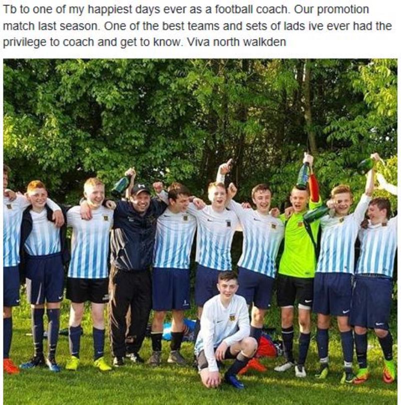 NORTH WALKDEN FC, NWFC Chairman Ben Power , good times