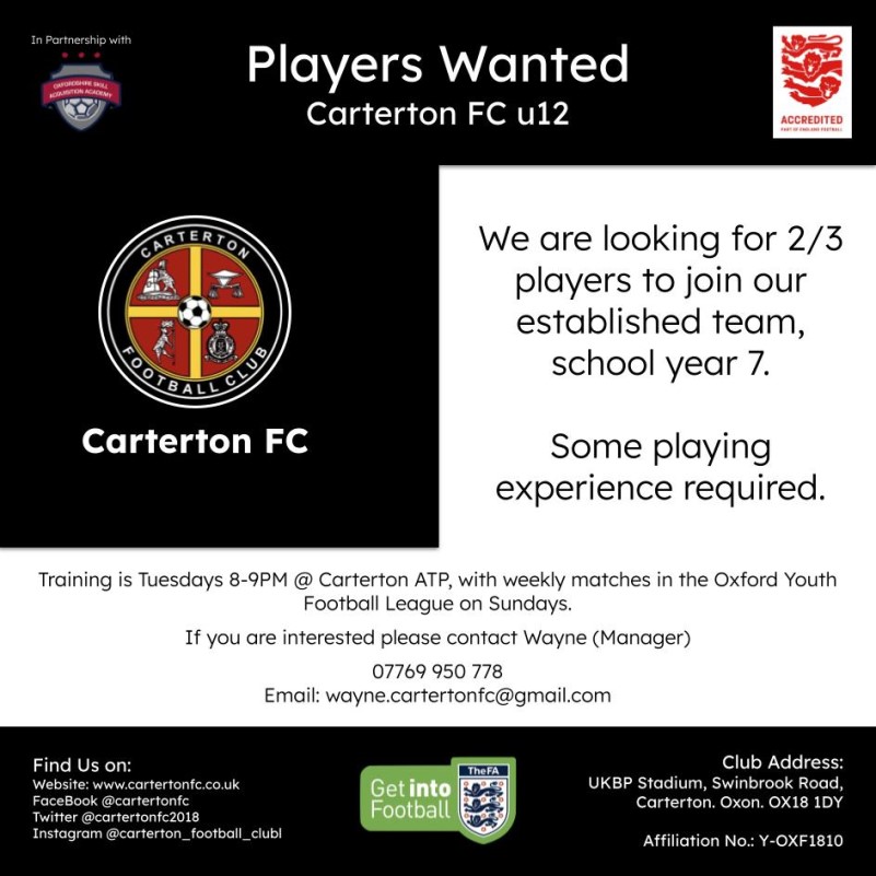 Welcome to the official website of Carterton Football Club | Carterton ...
