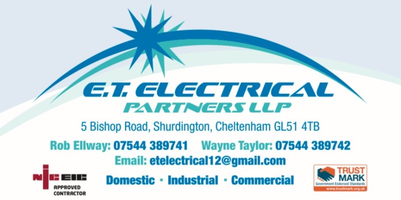 Thank you to another new sponsor - E.T. Electrical Partners - Charlton ...