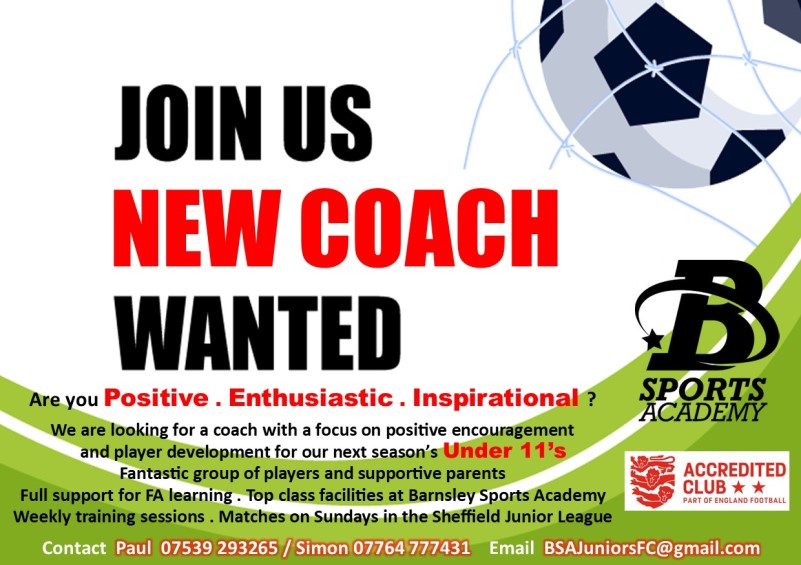 NEW COACH WANTED - BSA Juniors FC