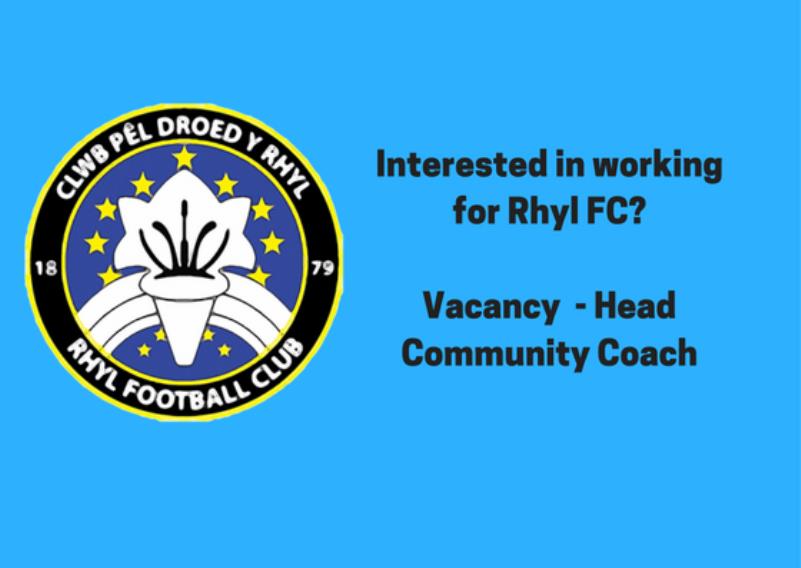 CPD Y RHYL 1879 , Vacancy - Head Community Coach