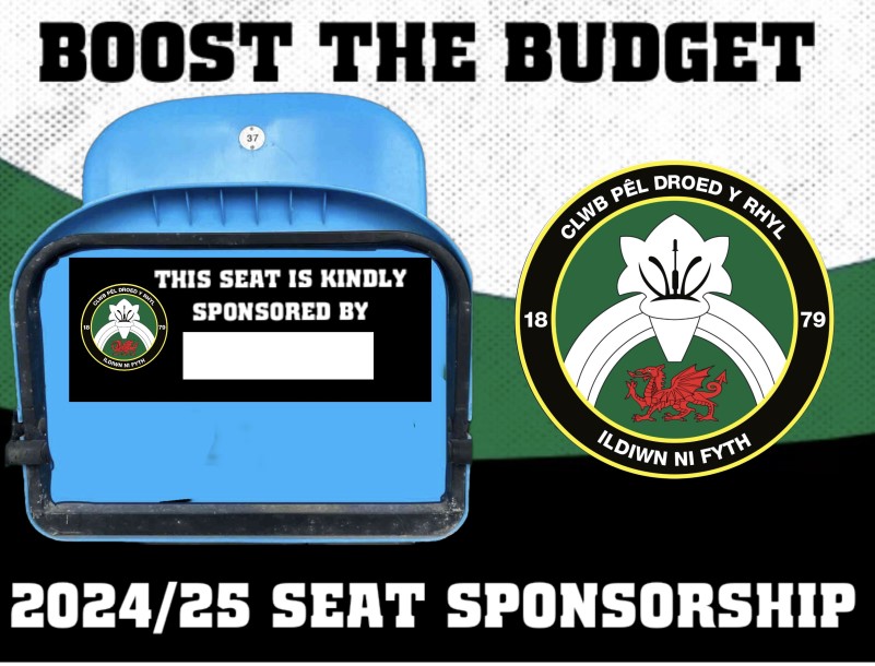 Boost The Budget - 2024/25 Seat Sponsorship - CPD Y RHYL 1879