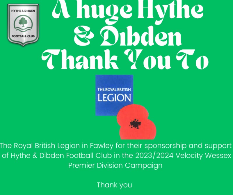 A Huge Hythe & Dibden FC Thank You To The Fawley Royal British Legion ...