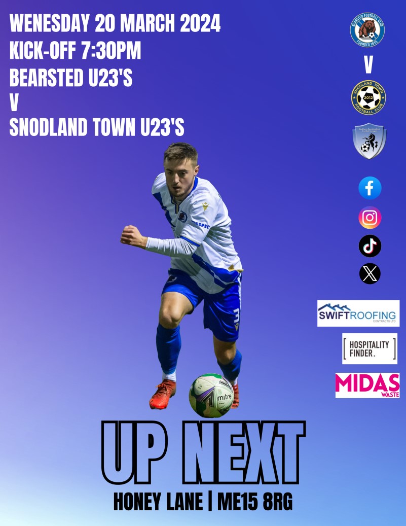 Bearsted FC, Under 23's in action this week v Snodland Town
