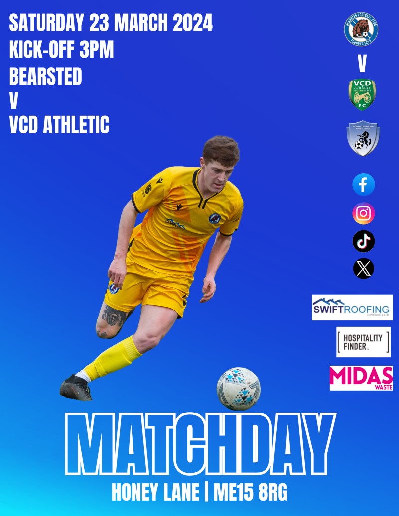 MATCHDAY!! Today's opponents VCD Athletic - Bearsted FC