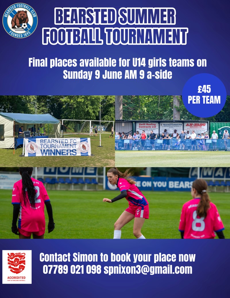Summer Tournament last spaces remaining - Bearsted FC