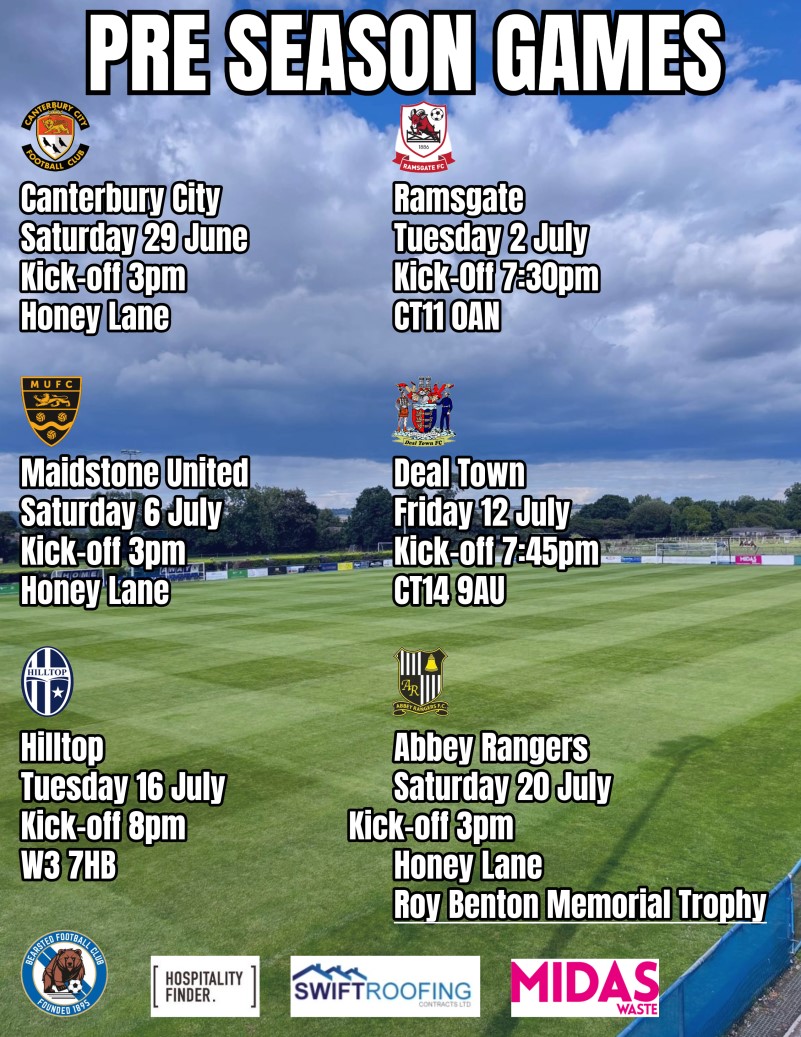 Pre-season fixtures announced - Bearsted FC