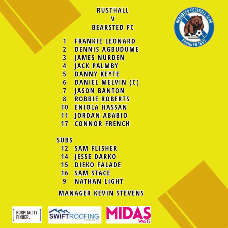 Line ups - Rusthall - Bearsted FC